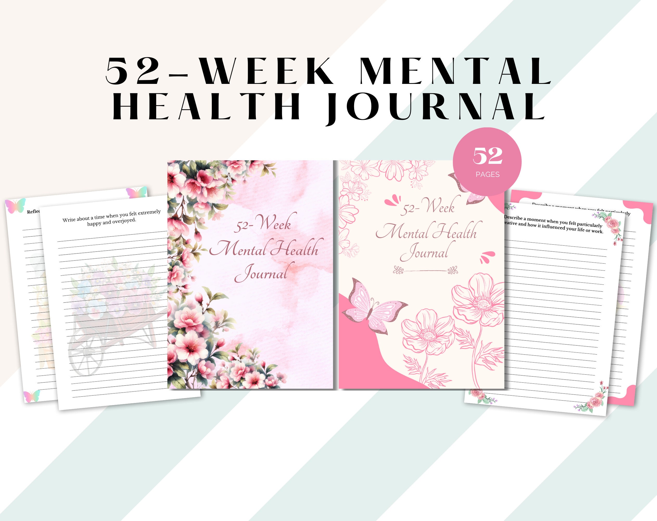 Mental Health Journal, Printable Mental Health Journal, Self Care ...