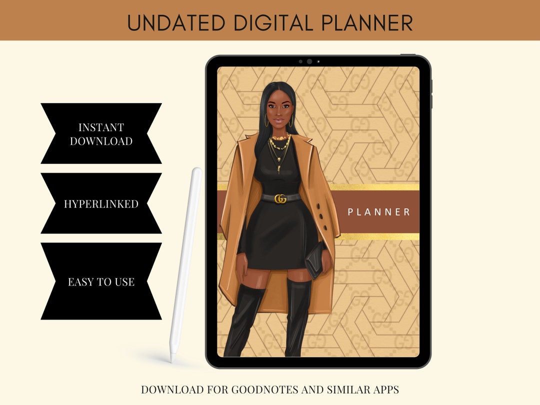 Black Girl Digital Planner Undated Digital Planner Goodnotes Planner ...