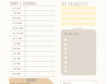 Daily to Do List Printable, Instant Download, Goal Planner, Daily ...