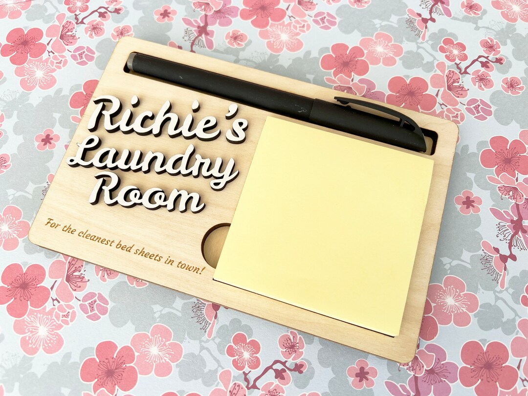 Custom Post-it Note and Pen Holder A Personalised Sticky Note Holder ...