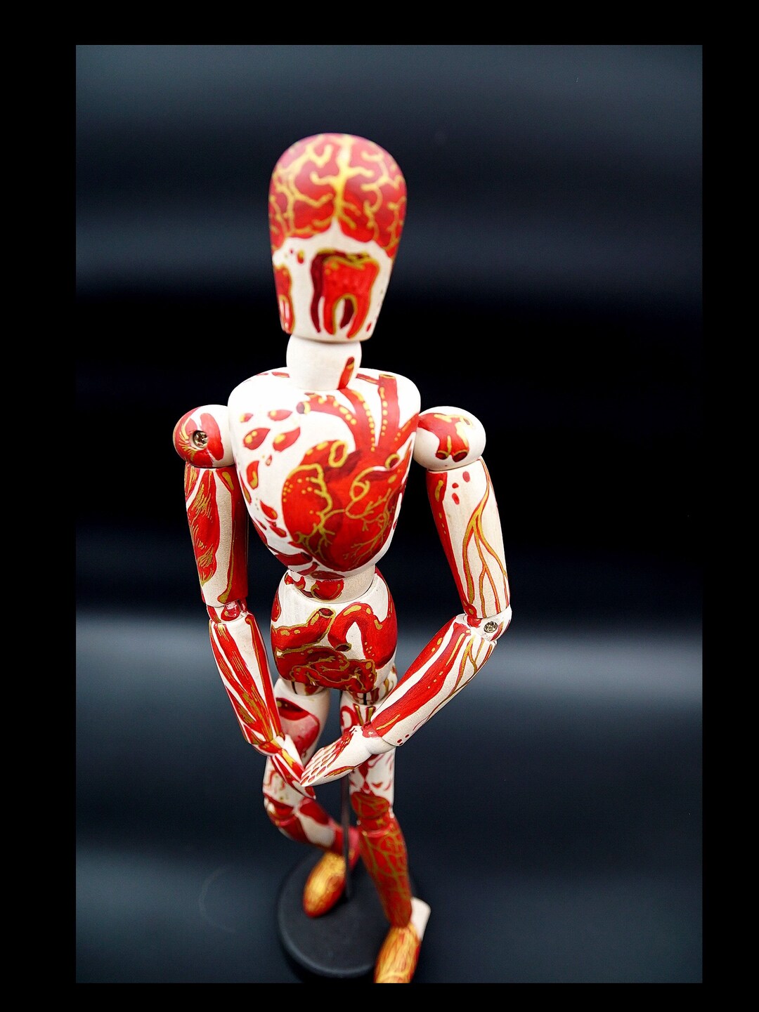 Illustrated Wooden Puppet "anatomy" Customize - Unique Piece - Hand ...