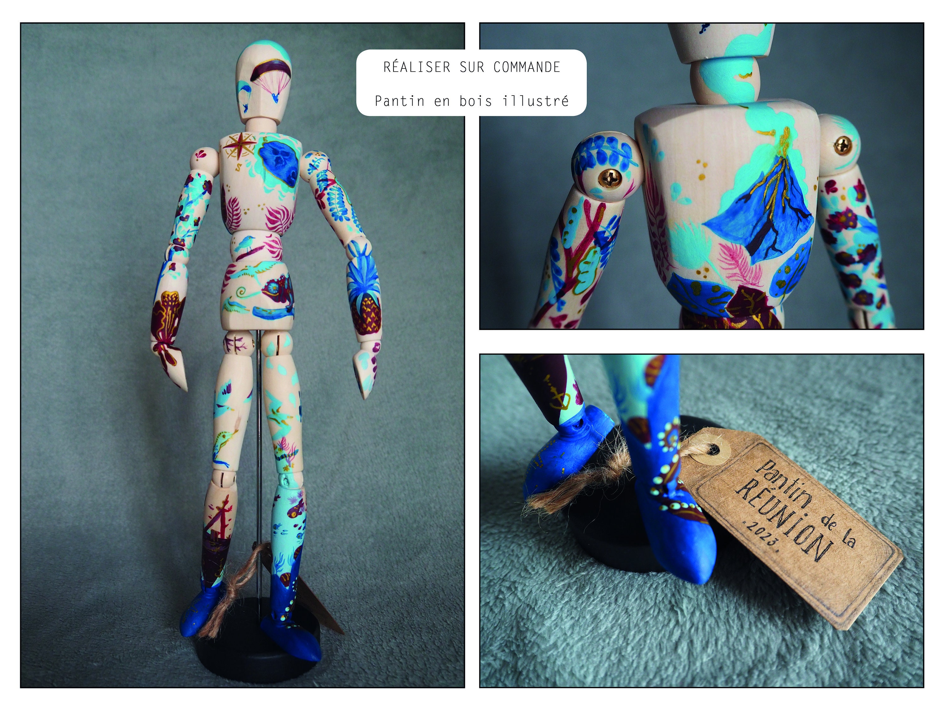 Illustrated Wooden Puppet anatomy Customize - Etsy UK