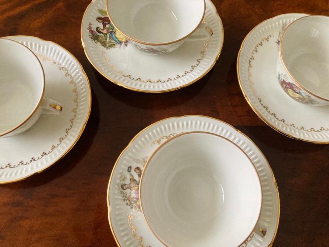 1960s 4 Porcelain Cups French Vintage Made in France by - Etsy