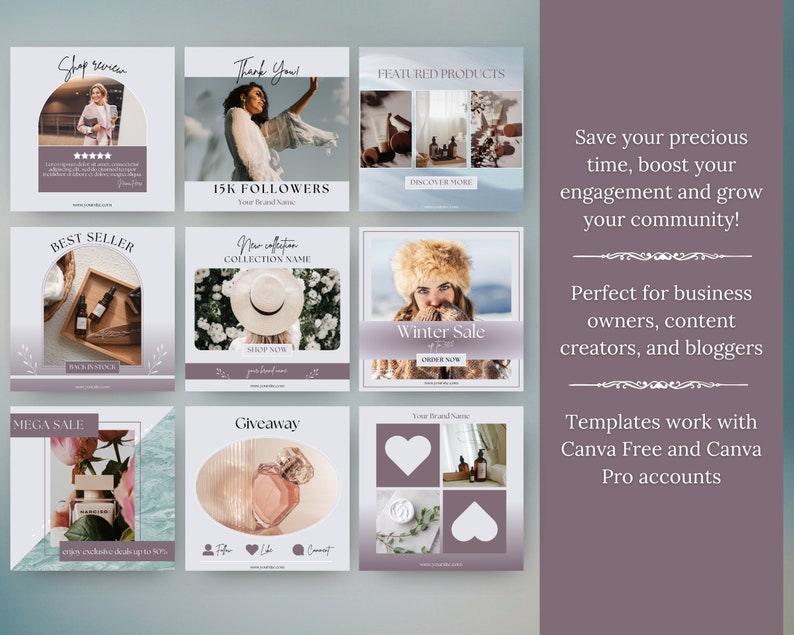 50 Editable Instagram Post Templates, Canva Social Media Templates ...