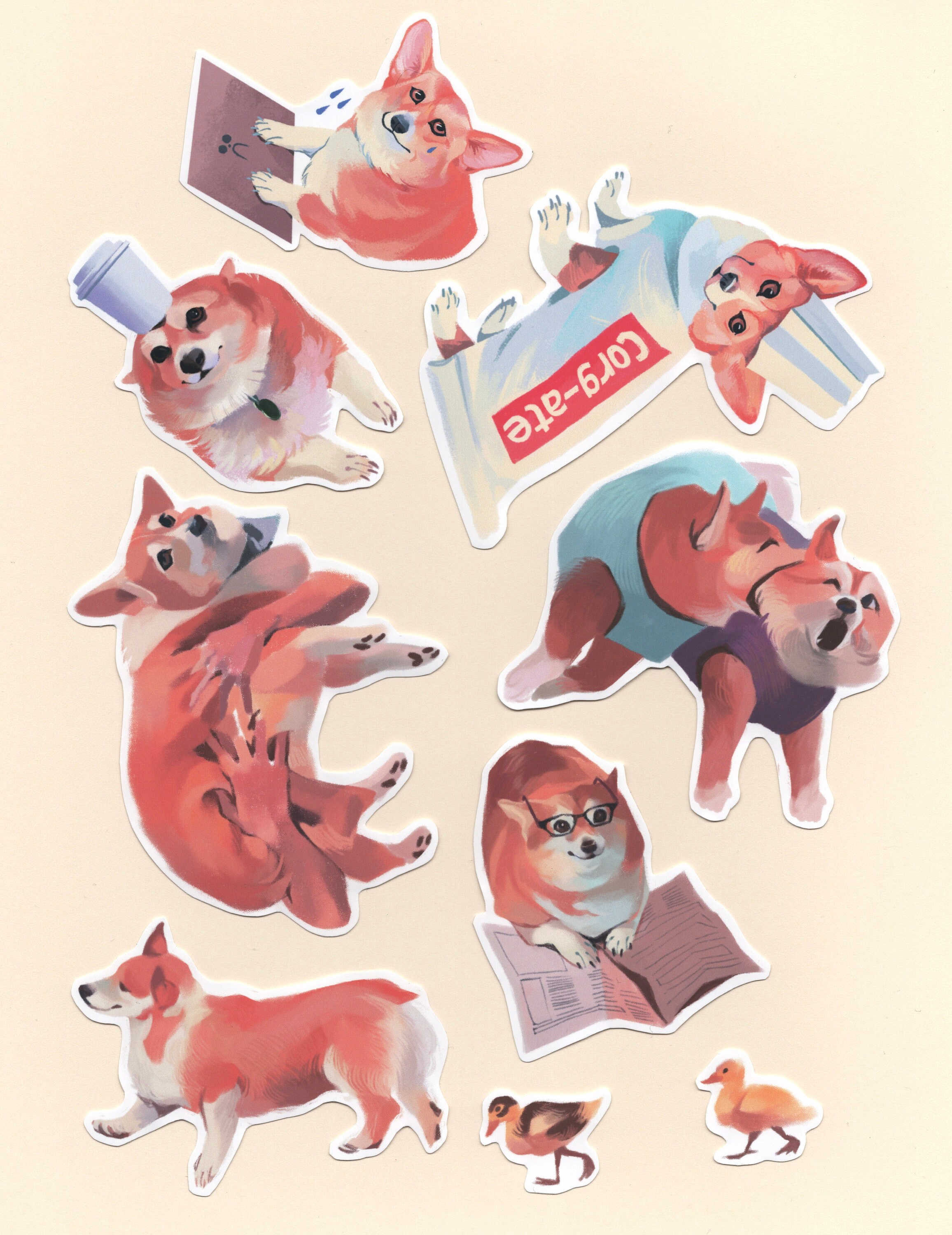 Meme Corgi Sticker Pack - Etsy
