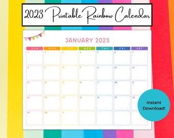 Rainbow Calendar - Etsy