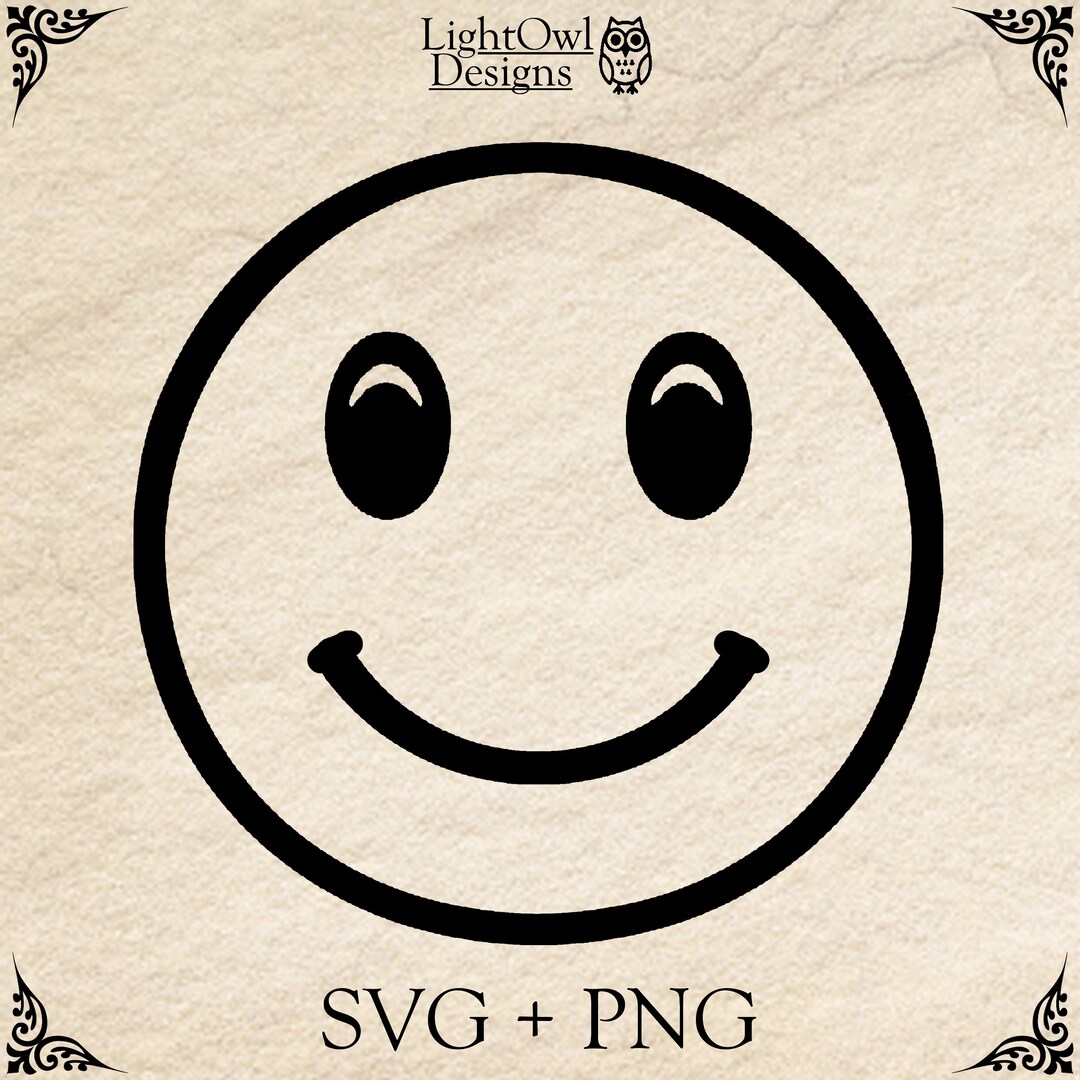 Simple Happy Face -digital Download Image - Project Resource - JPEG ...