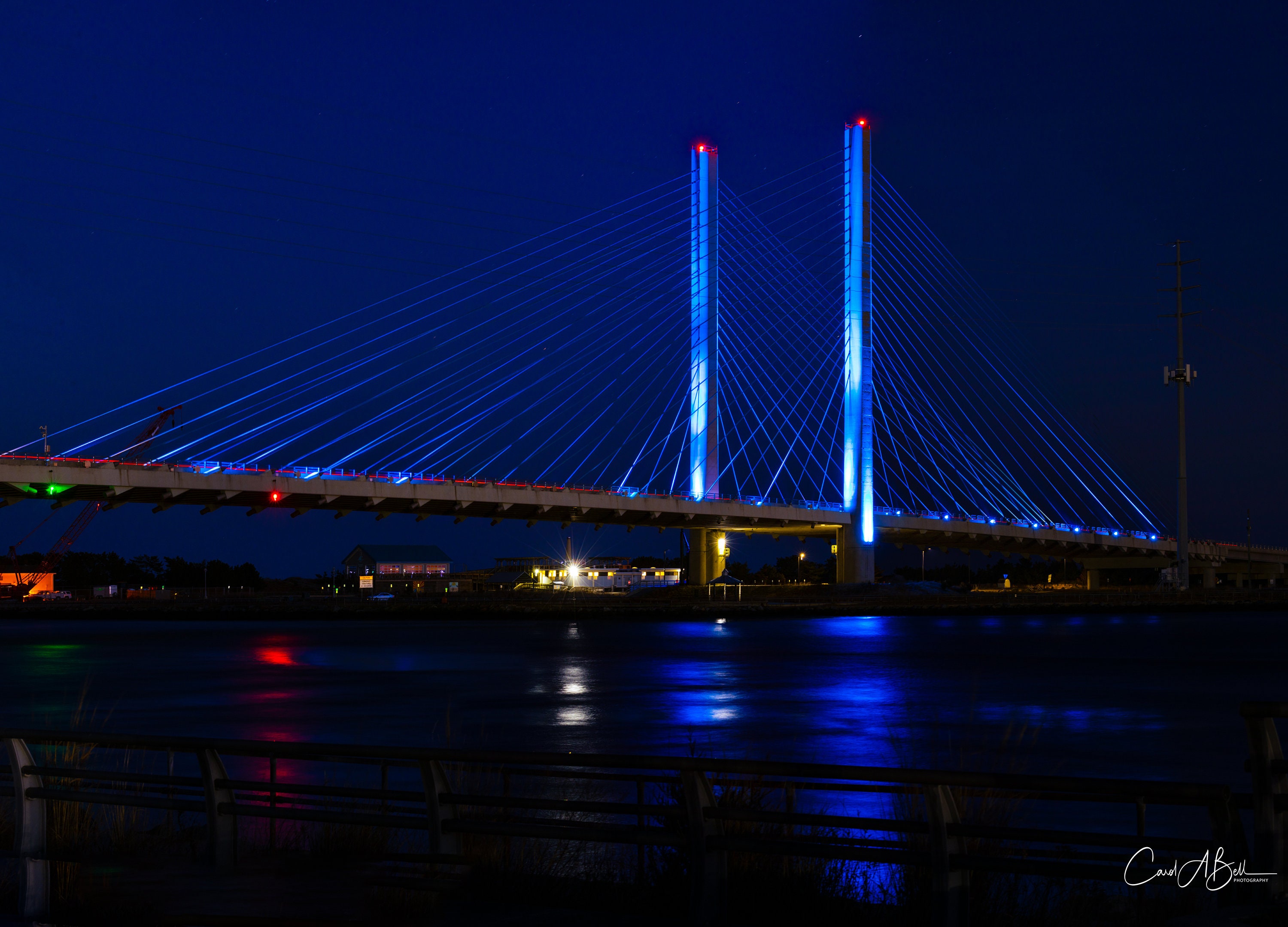 Indian River Inlet Bridge at Night. Delaware Seashore Beach, Bridge ...