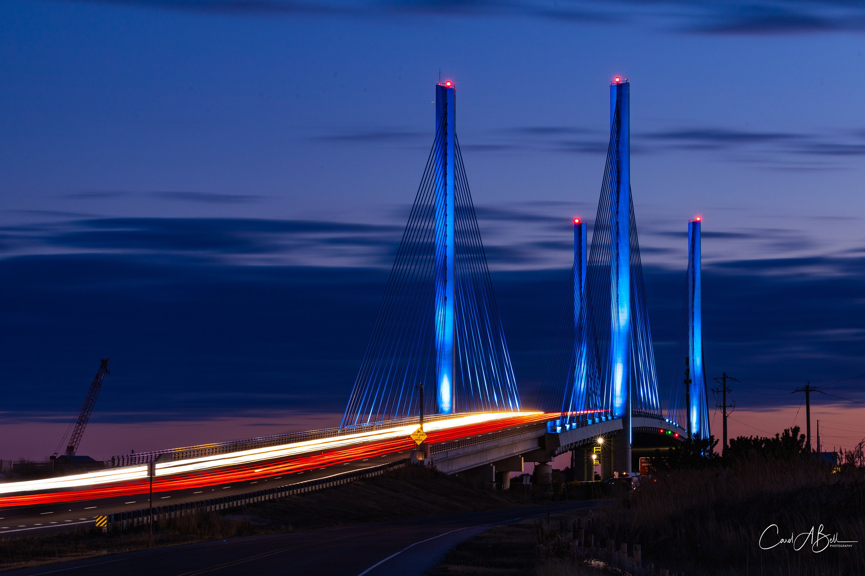 Indian River Inlet Bridge at Night. Delaware Seashore Beach, Bridge ...
