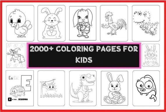 2000 Printable Coloring Pages for Kids. Children's - Etsy