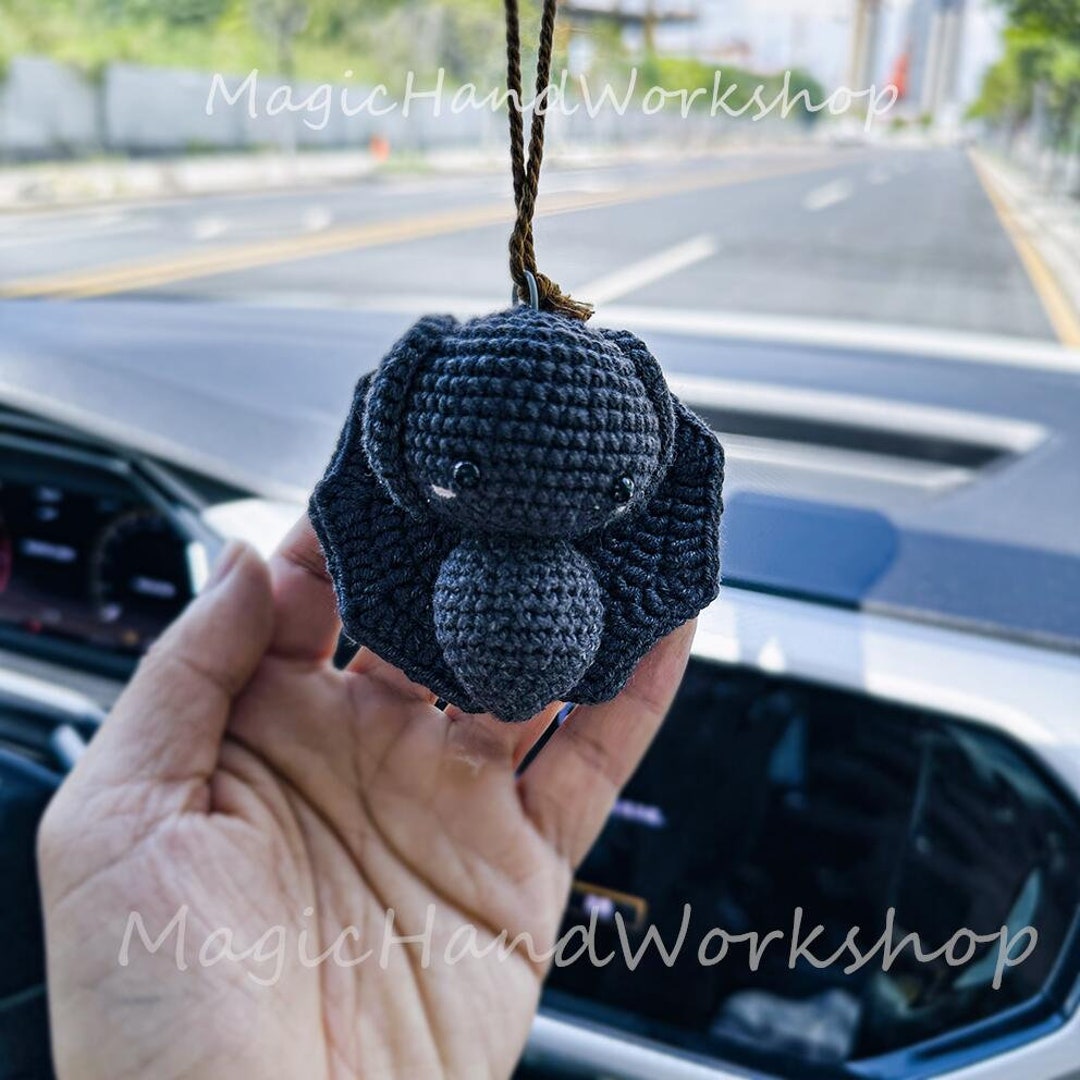 Goth Car Accessory Bat Plush Rear View Mirror Accessory for Women ...