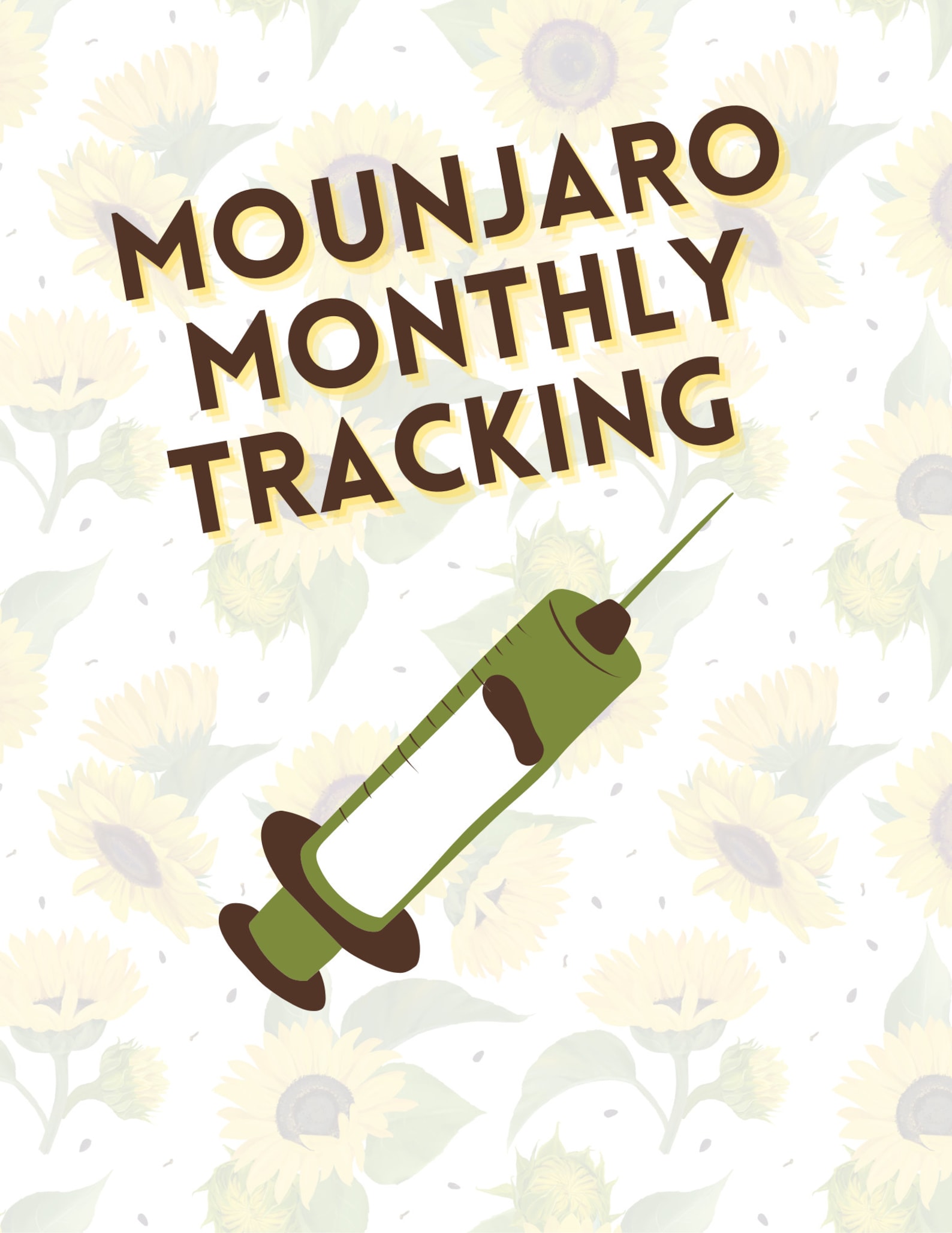 Mounjaro Weight Loss Tracking, Printable PDF for All Doses, Goal ...