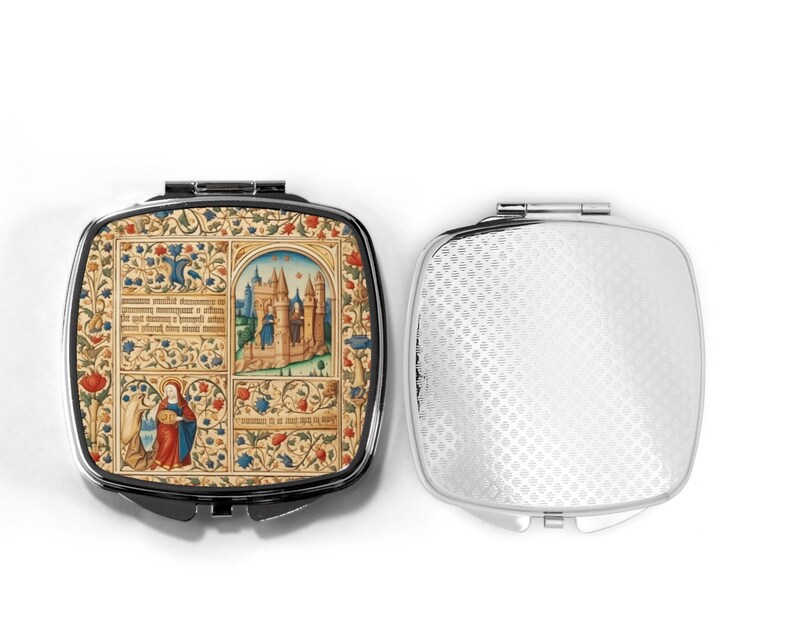 Medieval Manuscript Compact Mirror - Medieval Manuscript Gift ...