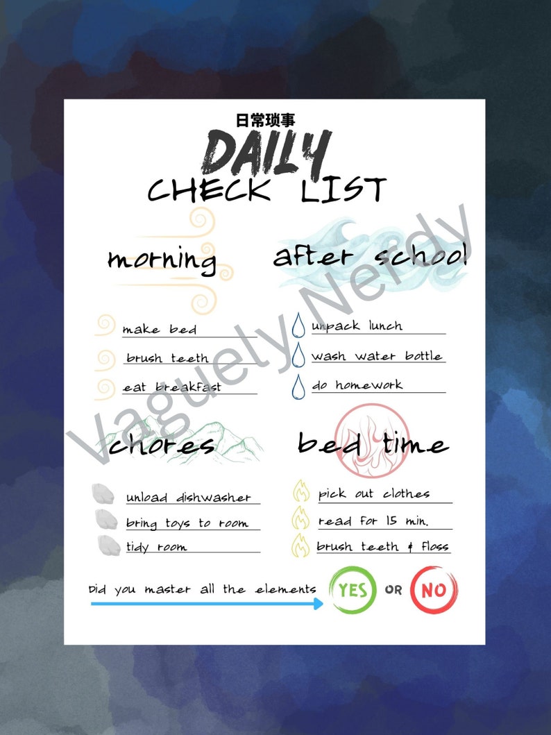 Daily Checklist for Kids - Etsy