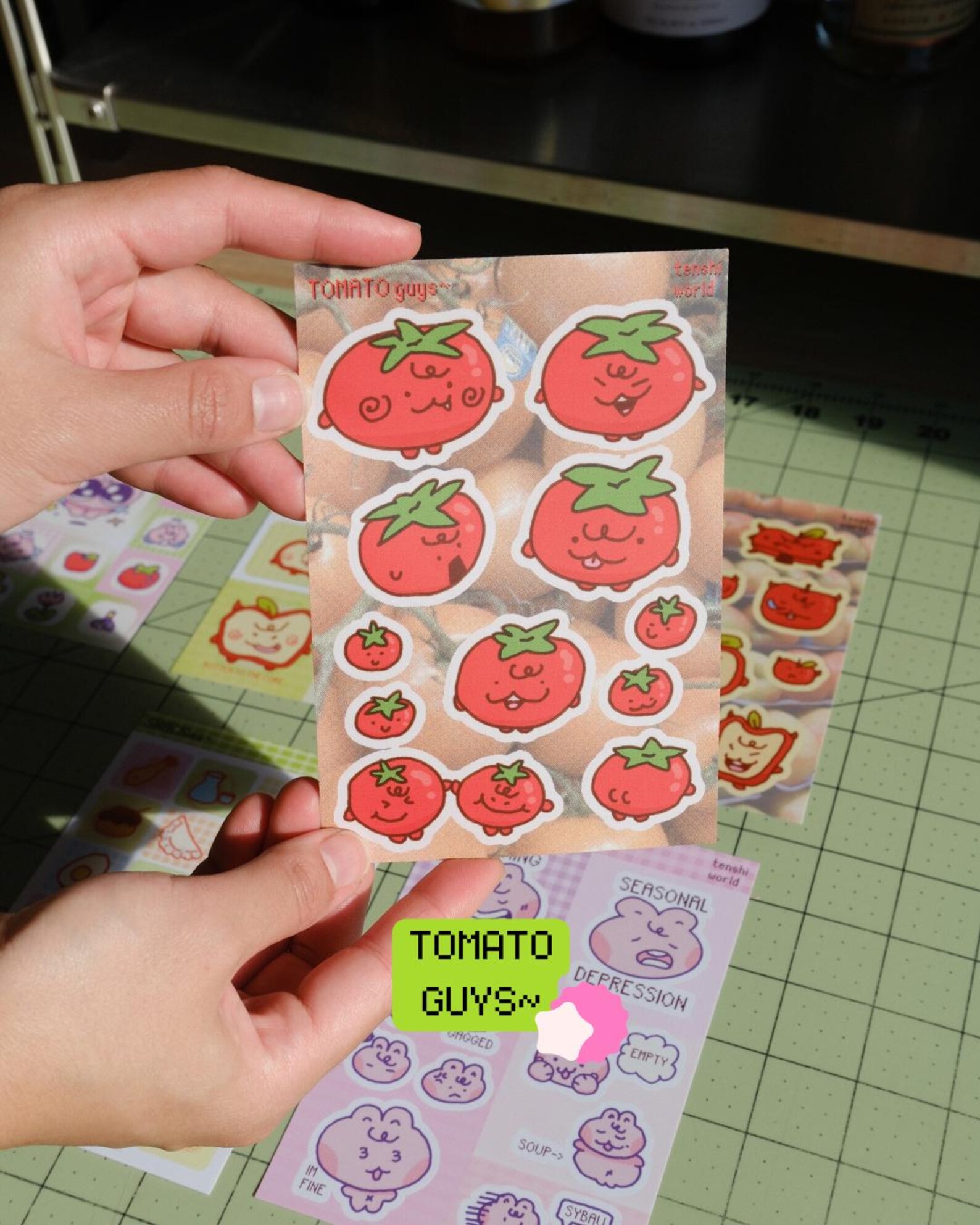 Apple Tomato Angel Sticker Sheet: Kawaii Journaling Stickers - Etsy