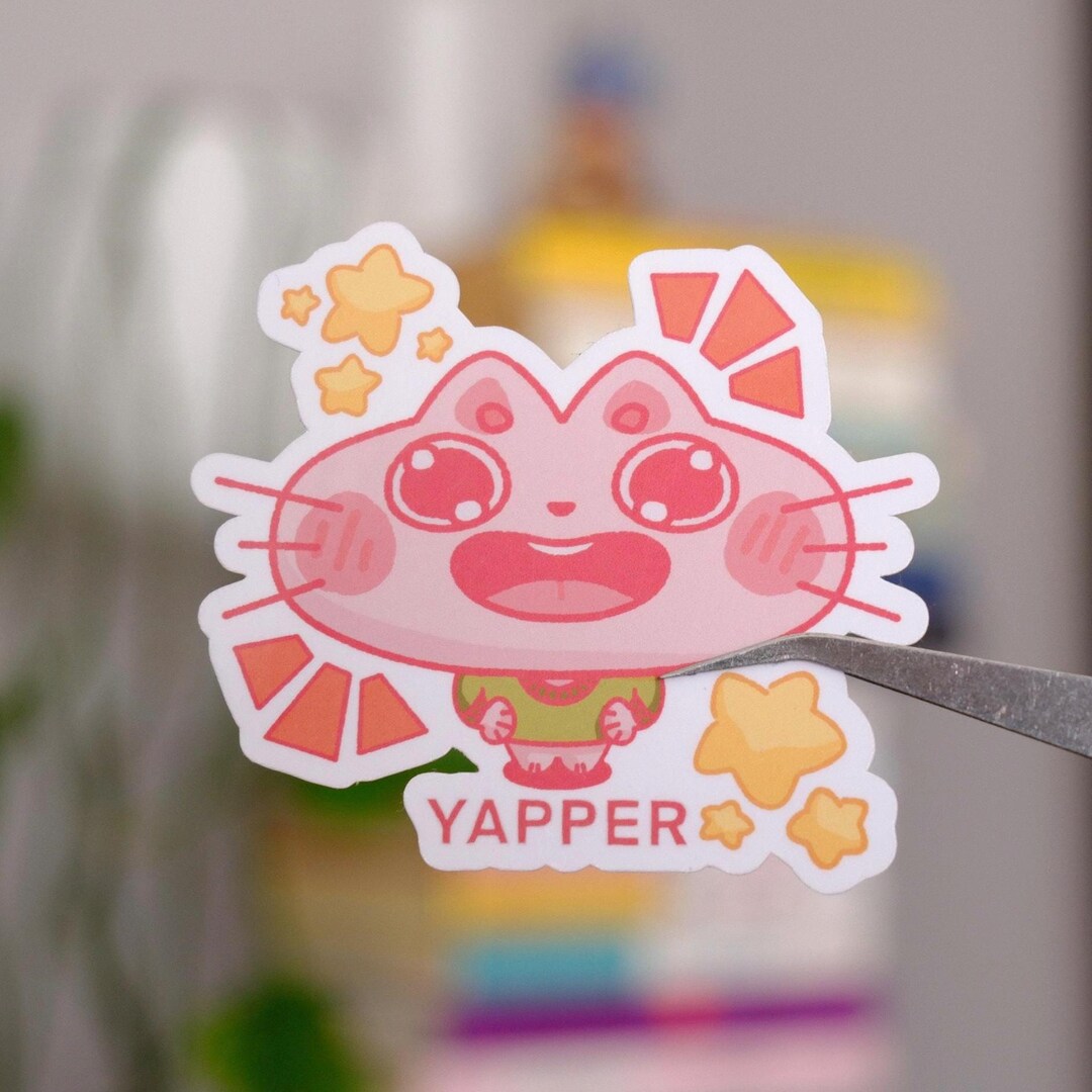 Yapper | Cute Cat Sticker | Cat Yapping Sticker - Etsy