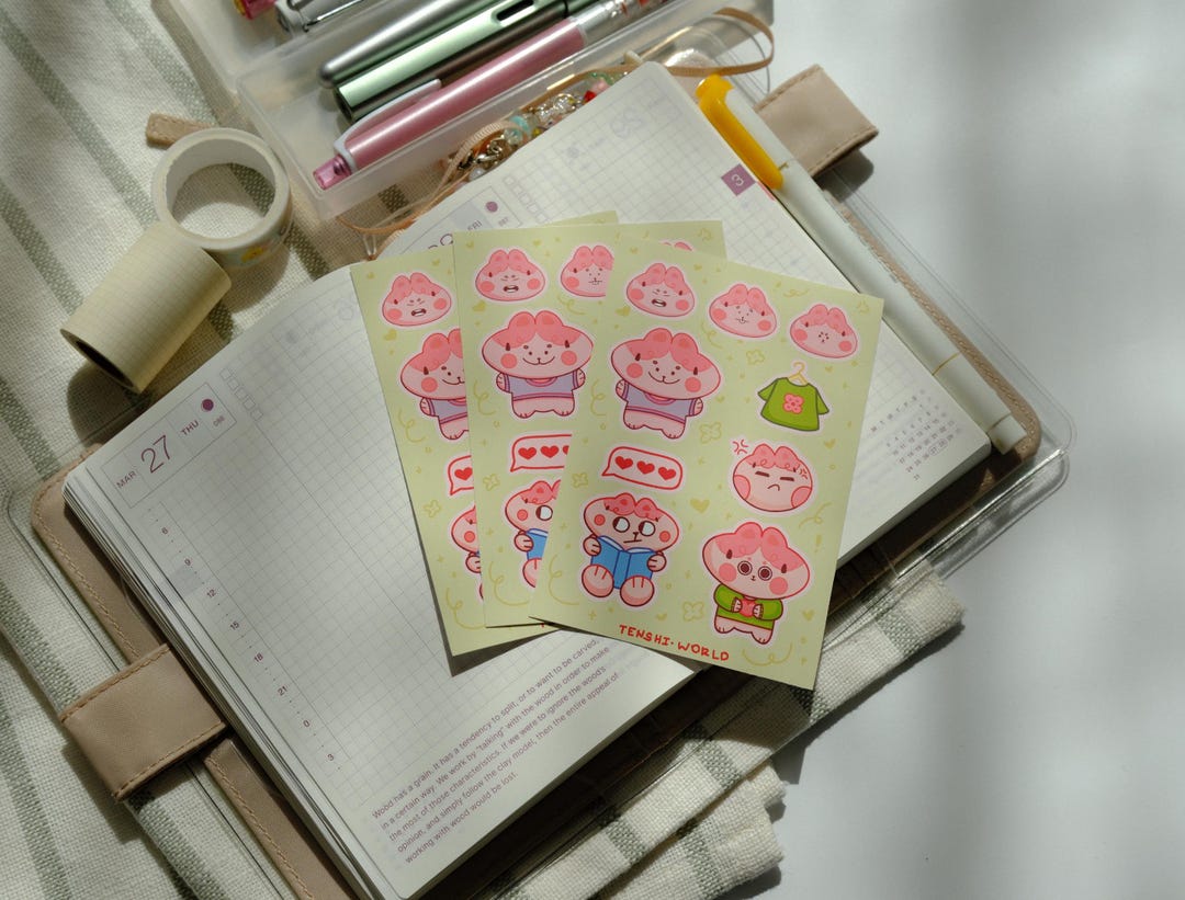 Silly Bunny Sticker Sheet | Pink Bunny Sticker | Cute Sticker Sheet - Etsy