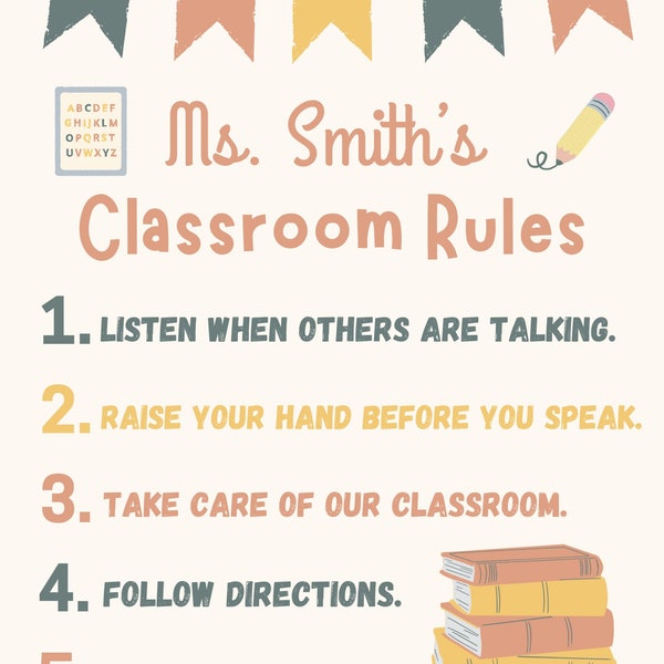 Classroom Rules Sign - Etsy