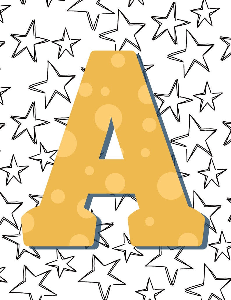 Alphabet PNG Template Letters A-Z, Printable - Etsy