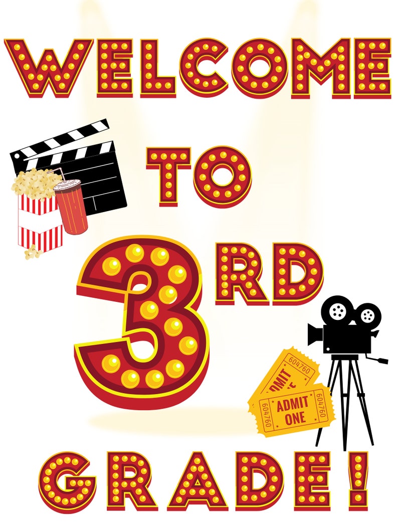 Welcome to Third Grade Poster PNG Template - Etsy