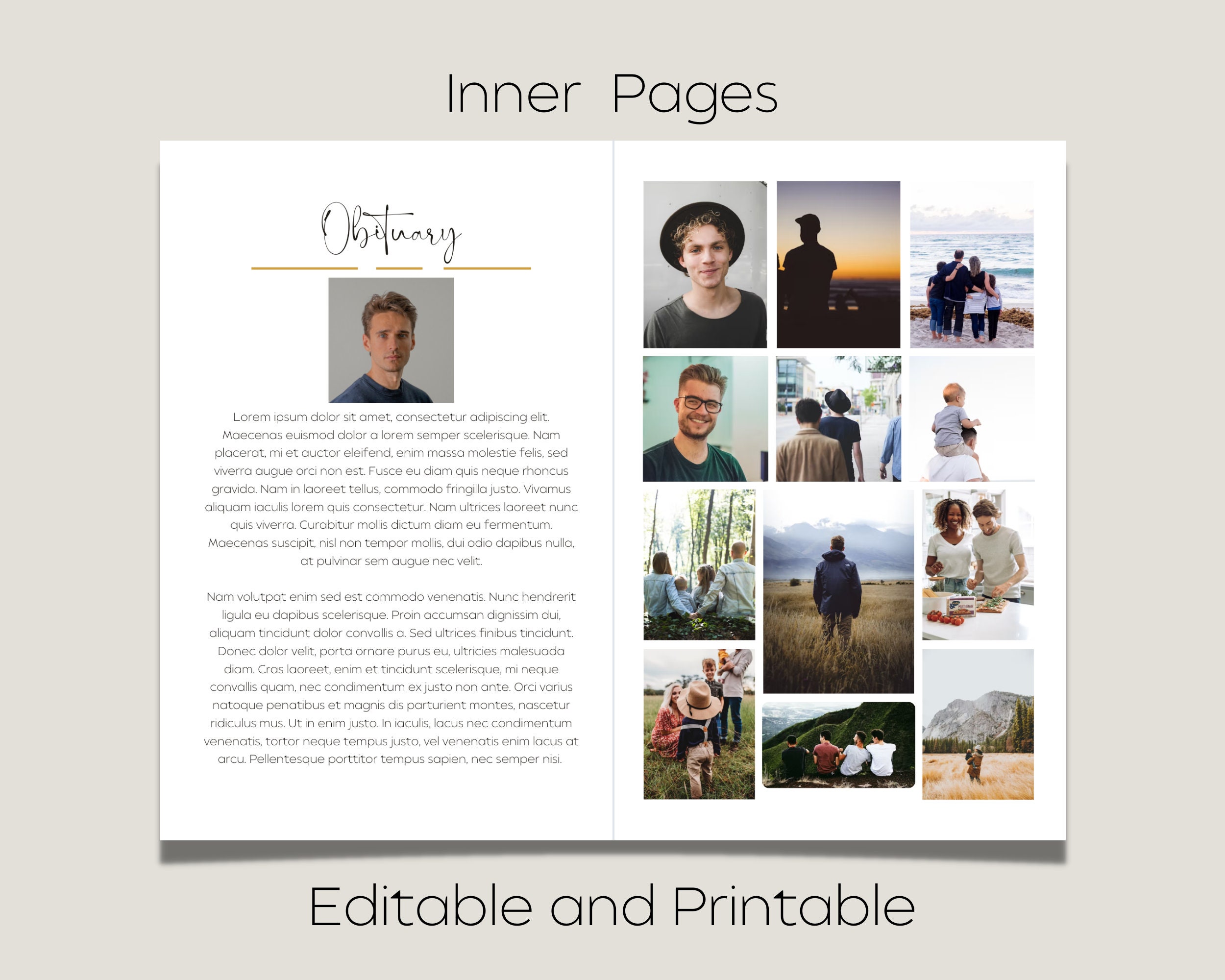 Editable Funeral Program Obituary Program Printable Memorial Program 8 ...