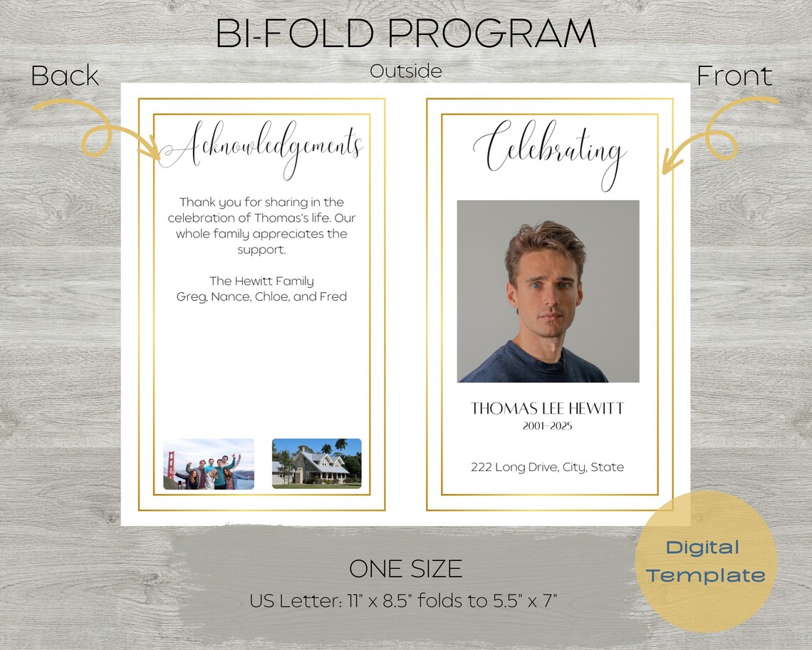 Editable Funeral Program | Obituary Card | Funeral Prayer Card ...