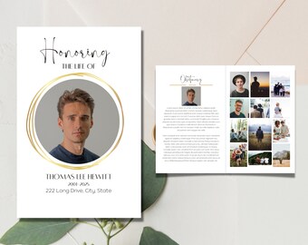 Editable Funeral Program Obituary Card Funeral Prayer Card Printable ...