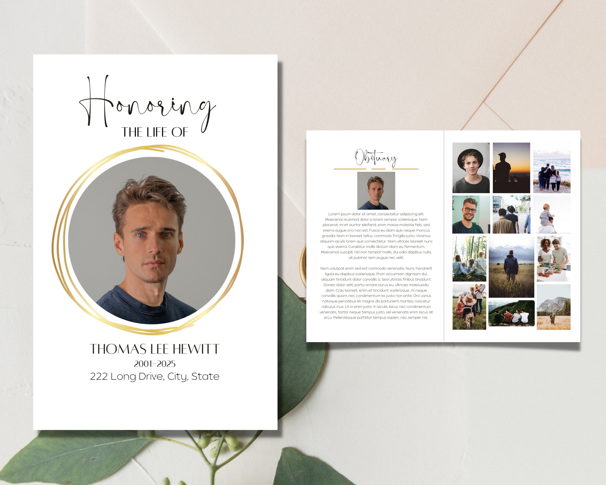 Editable Funeral Program | Obituary Program | Printable Memorial ...