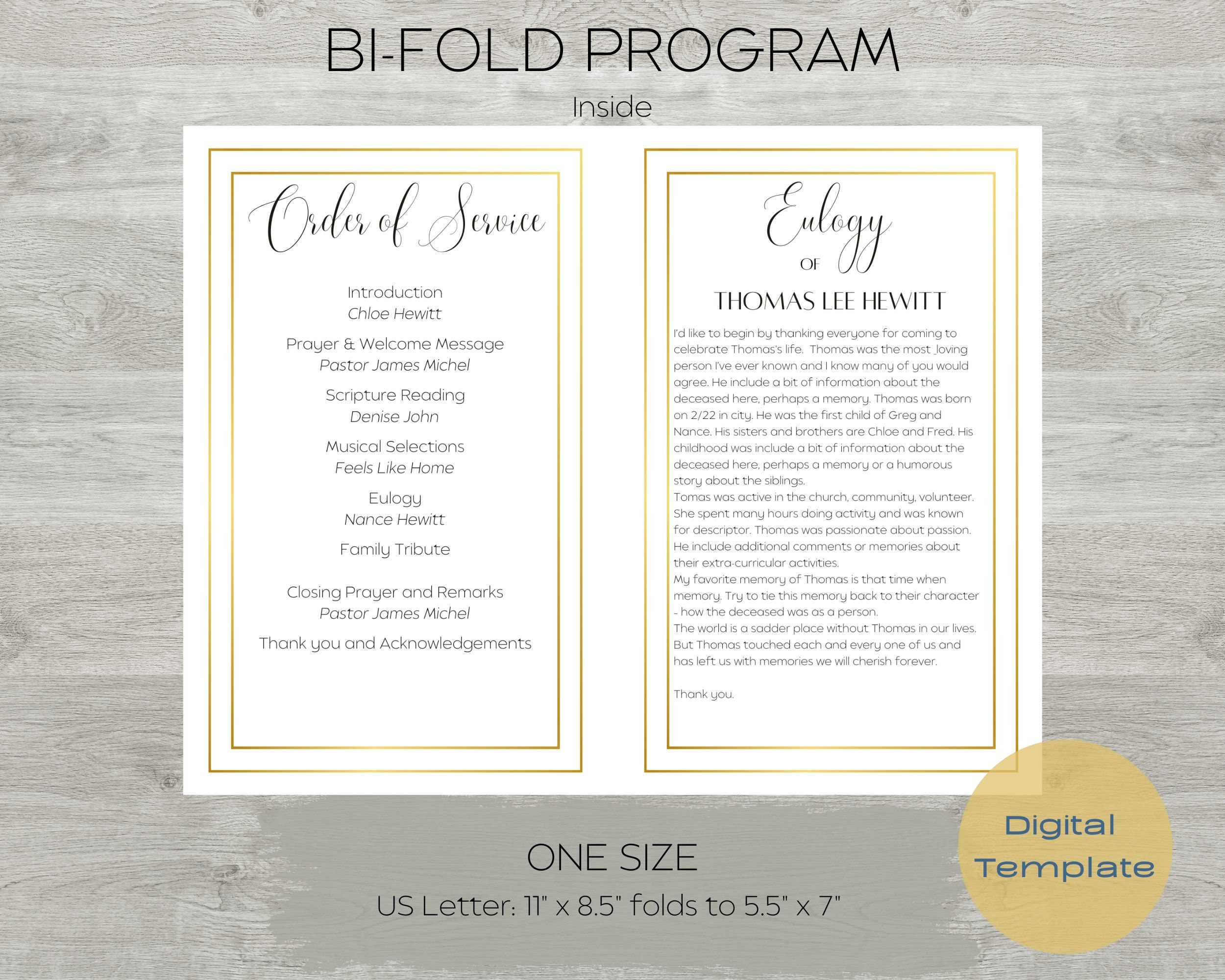 Editable Funeral Program | Obituary Card | Funeral Prayer Card ...