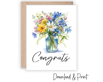 Congratulations so Proud of You Greetings Card, Instant Download ...