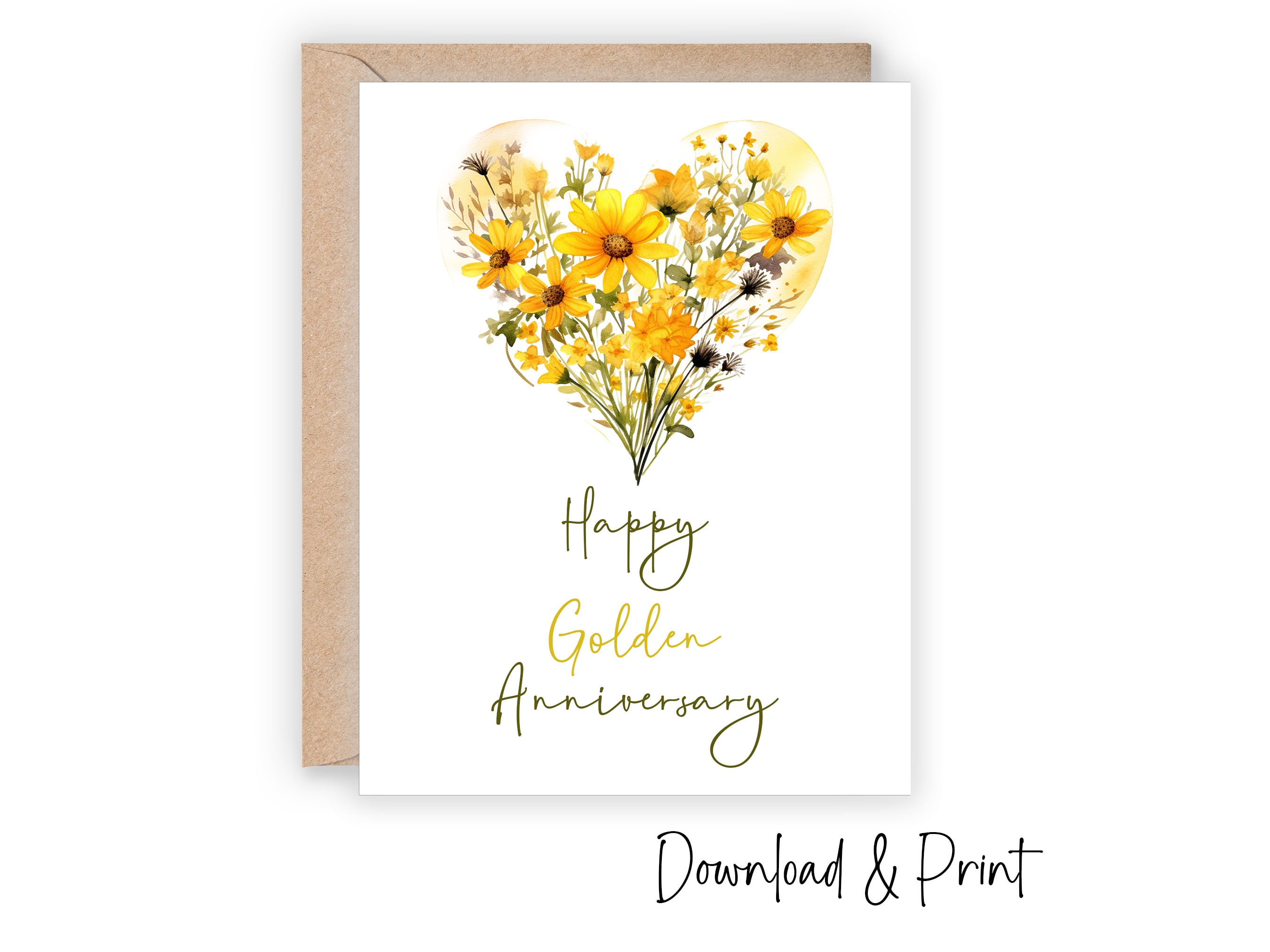 Happy 50th Golden Wedding Anniversary Greetings Golden Anniversary Card ...