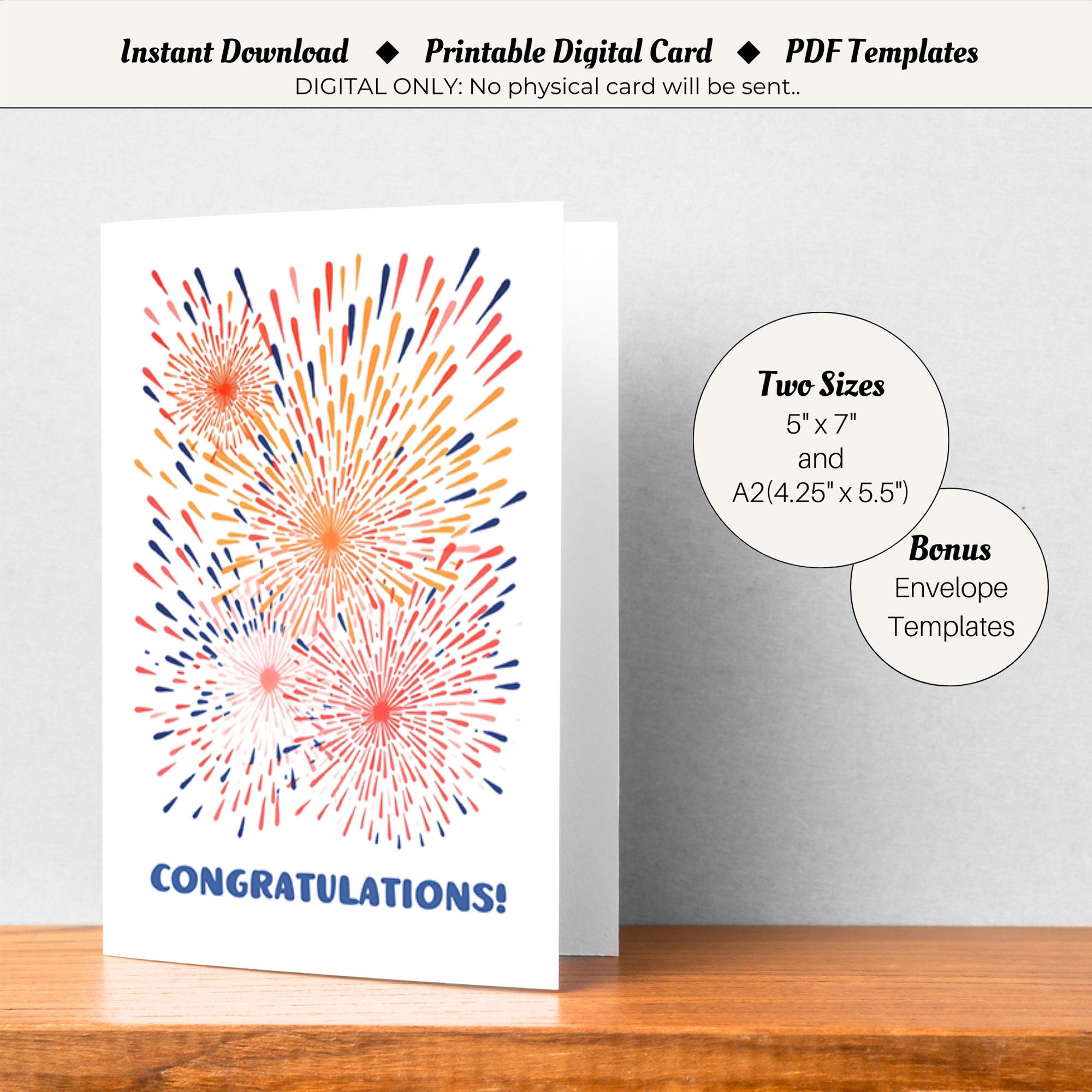 Printable Congratulations Card in Sizes 5x7 & A2 Proud of You Card to ...