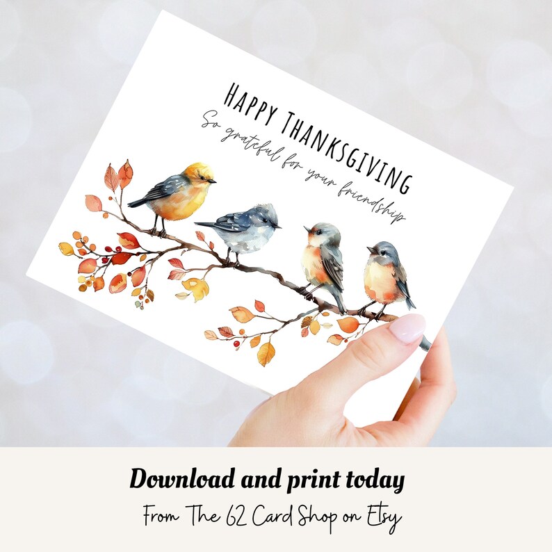 Printable Happy Thanksgiving Greeting Card, Celebrate Fall Autumn ...