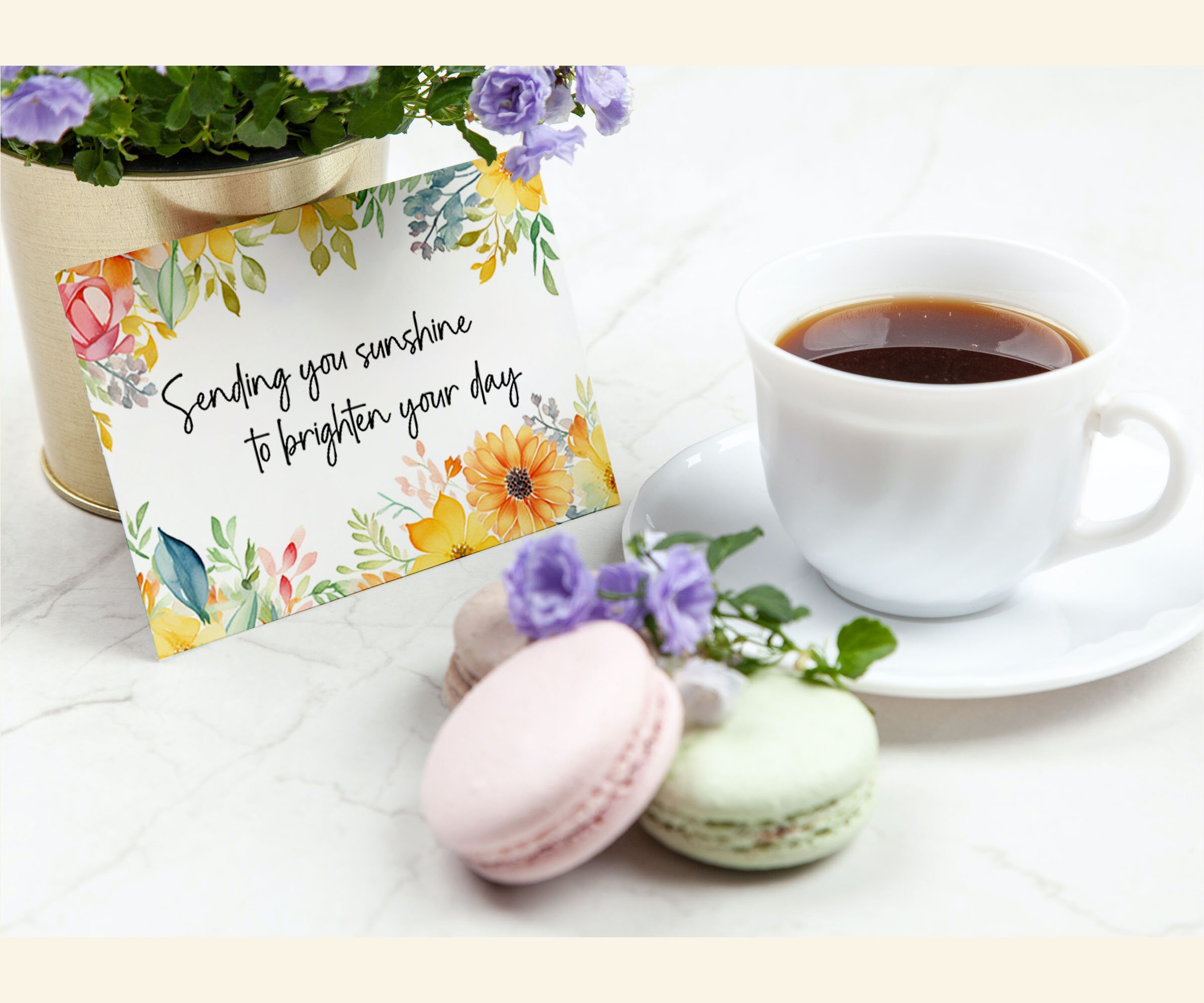 Feel Better Soon Card, Printable Sunshine and Warm Wishes (sizes 5x7 ...