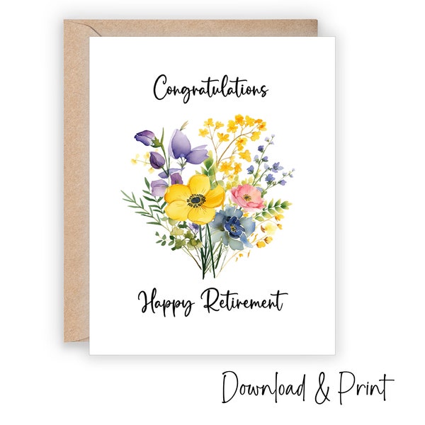 Printable Retirement Card - Etsy