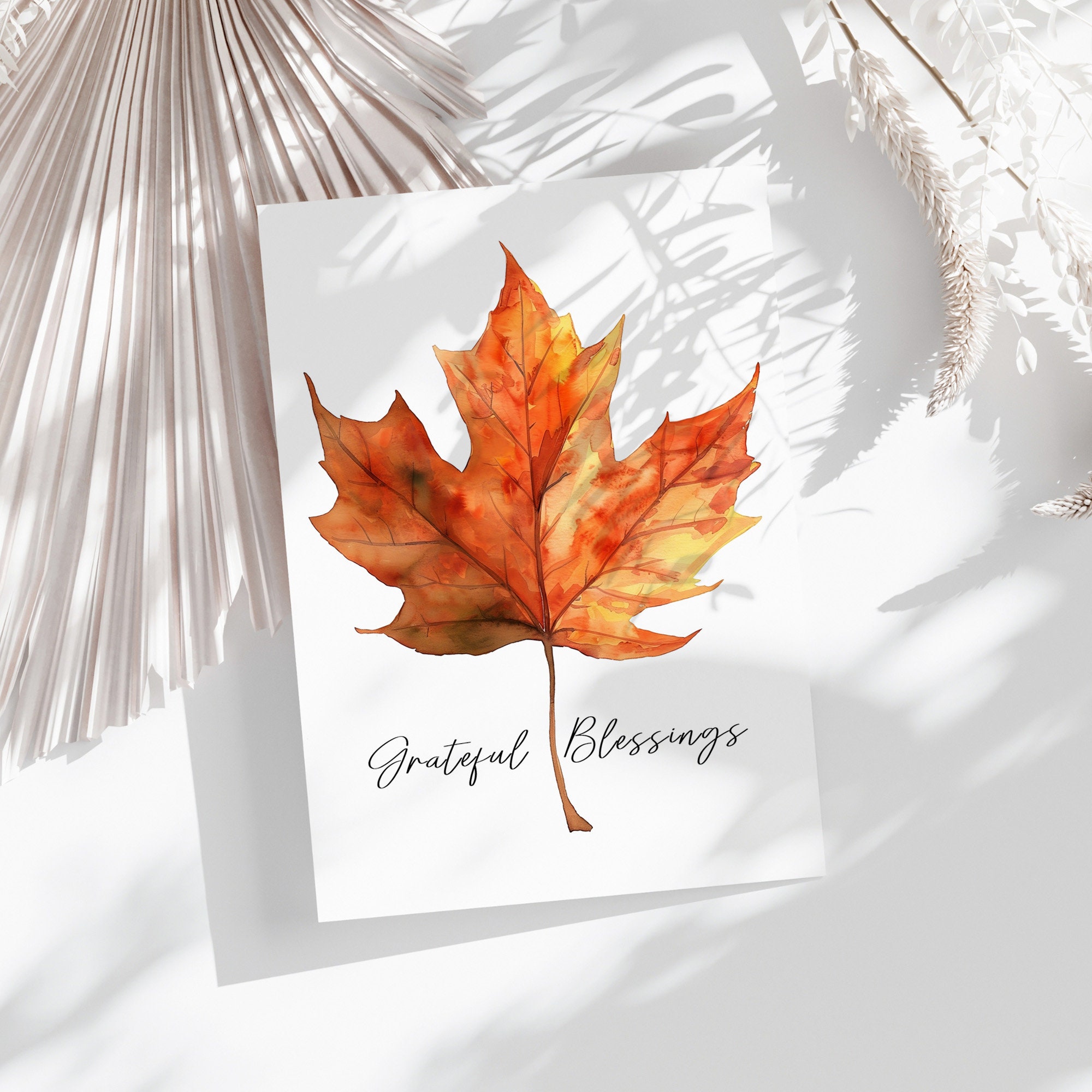 Printable Happy Thanksgiving Greeting Card, Celebrate Fall Autumn ...