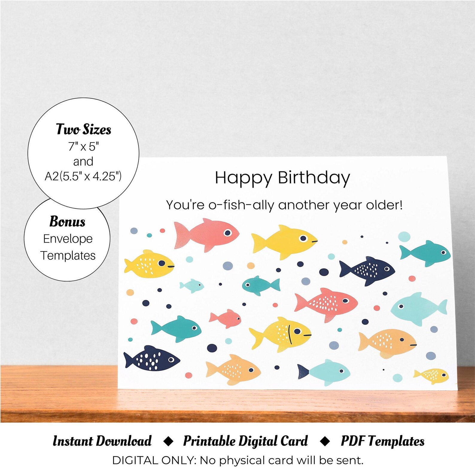 Printable Happy Birthday Card, Funny Fishy Birthday Congrats, Kids ...