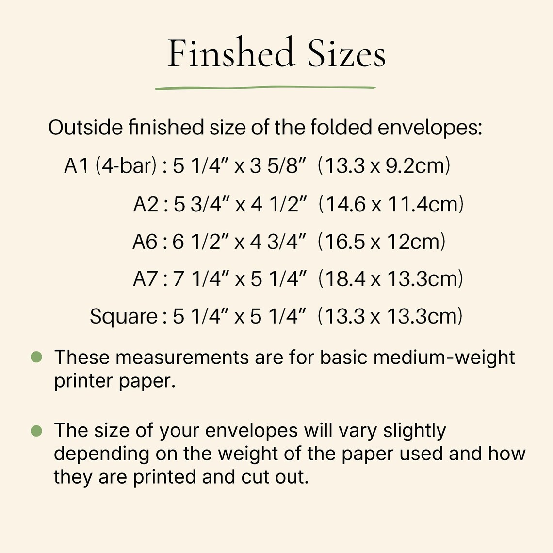 Printable Envelope Templates: Sizes A1, A2, A6(4x6), A7(7x5) & Square ...