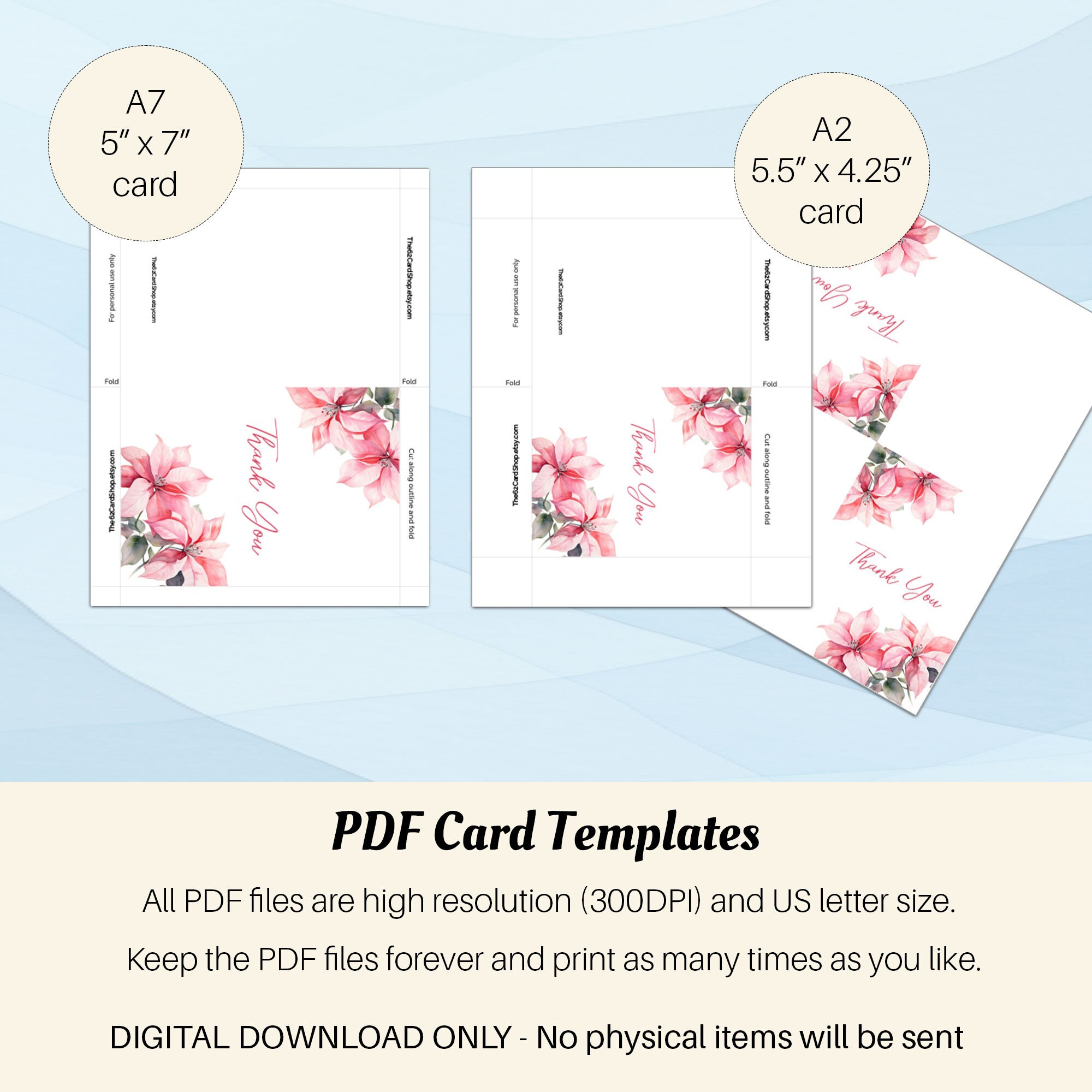 Printable Christmas Thank You Card, Say a Simple Thank You for a ...