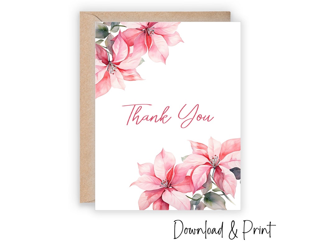 Printable Christmas Thank You Card, Say a Simple Thank You for a ...