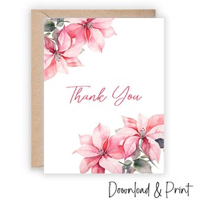 Printable Christmas Thank You Card, Say a Simple Thank You for a ...