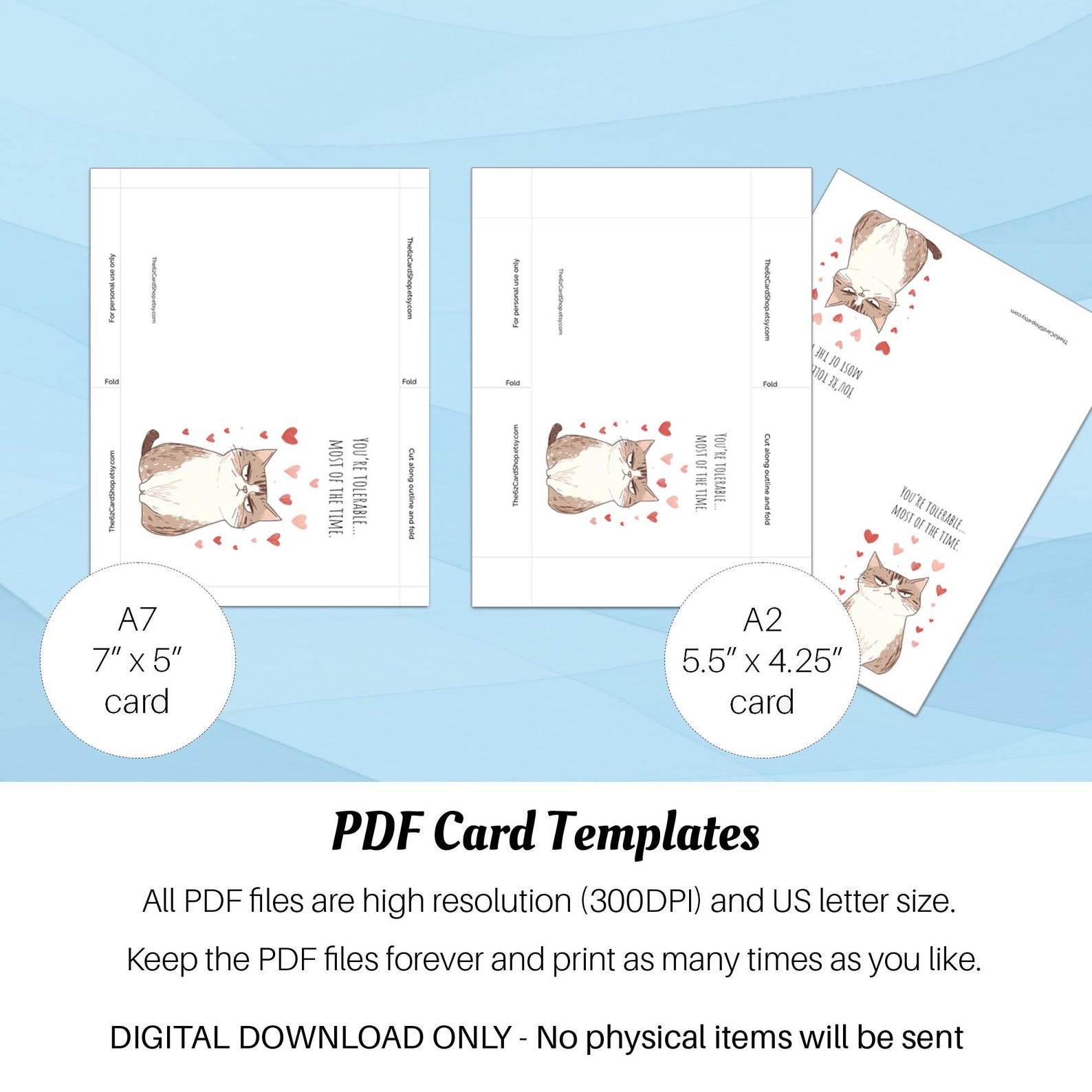 Printable Funny Love You Card From the Cat, Grumpy Cat Valentine for ...