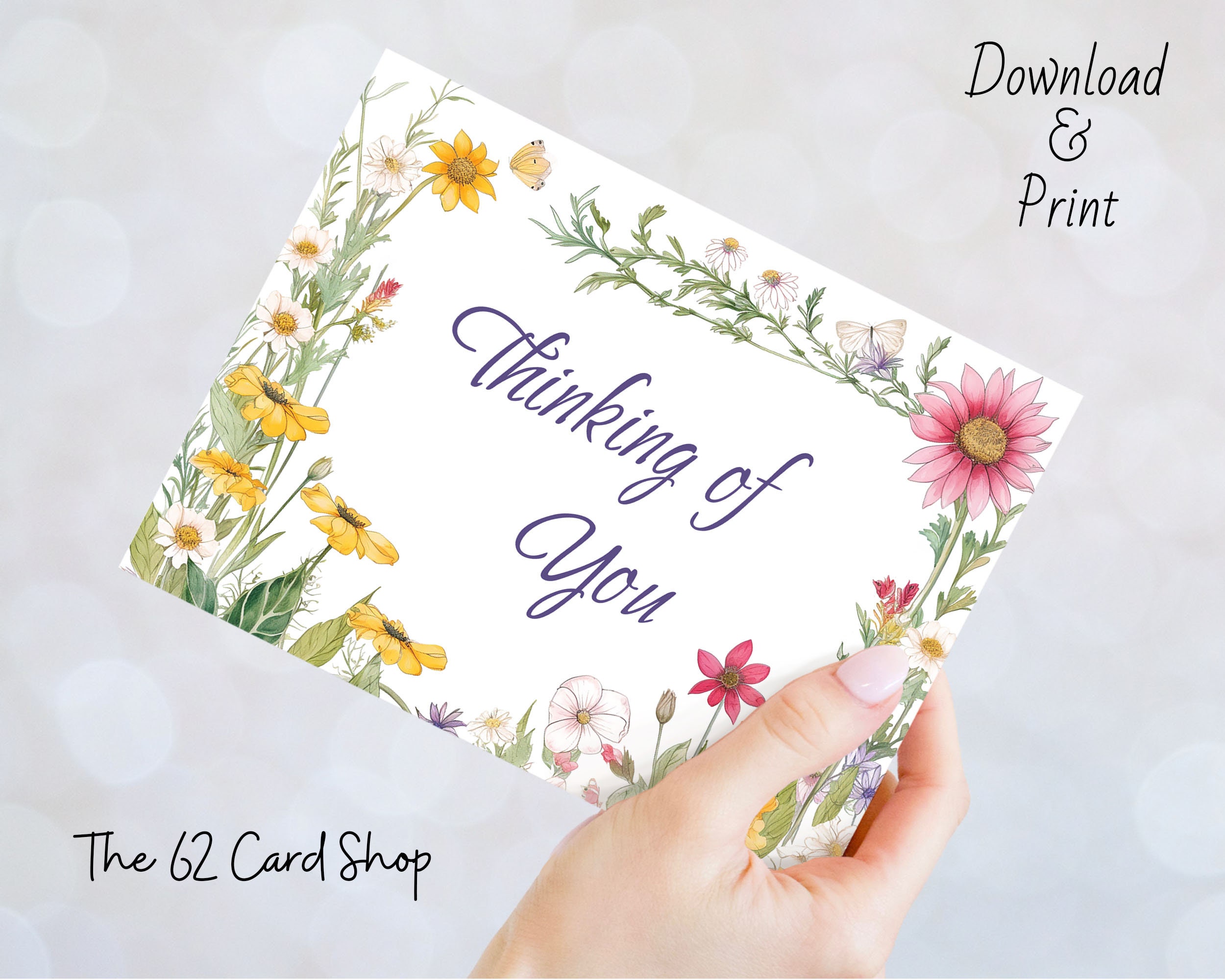 Thinking of You Card, Printable in Sizes 5x7 & A2, Drop a Line Just ...