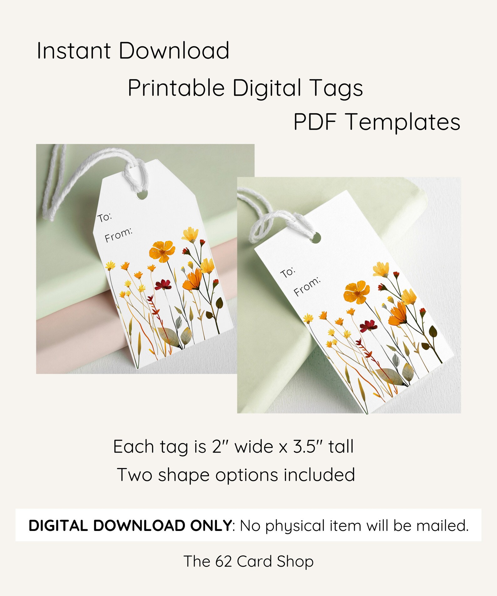 Printable Fall Wedding Tags, Labels for Party Favors, Thanksgiving ...