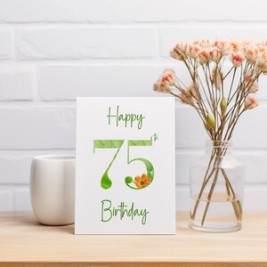 Printable 75th Birthday Card, Celebrate a Happy 75th Birthday Milestone ...