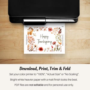 Printable Happy Thanksgiving Greeting Card, Celebrate Fall Autumn ...