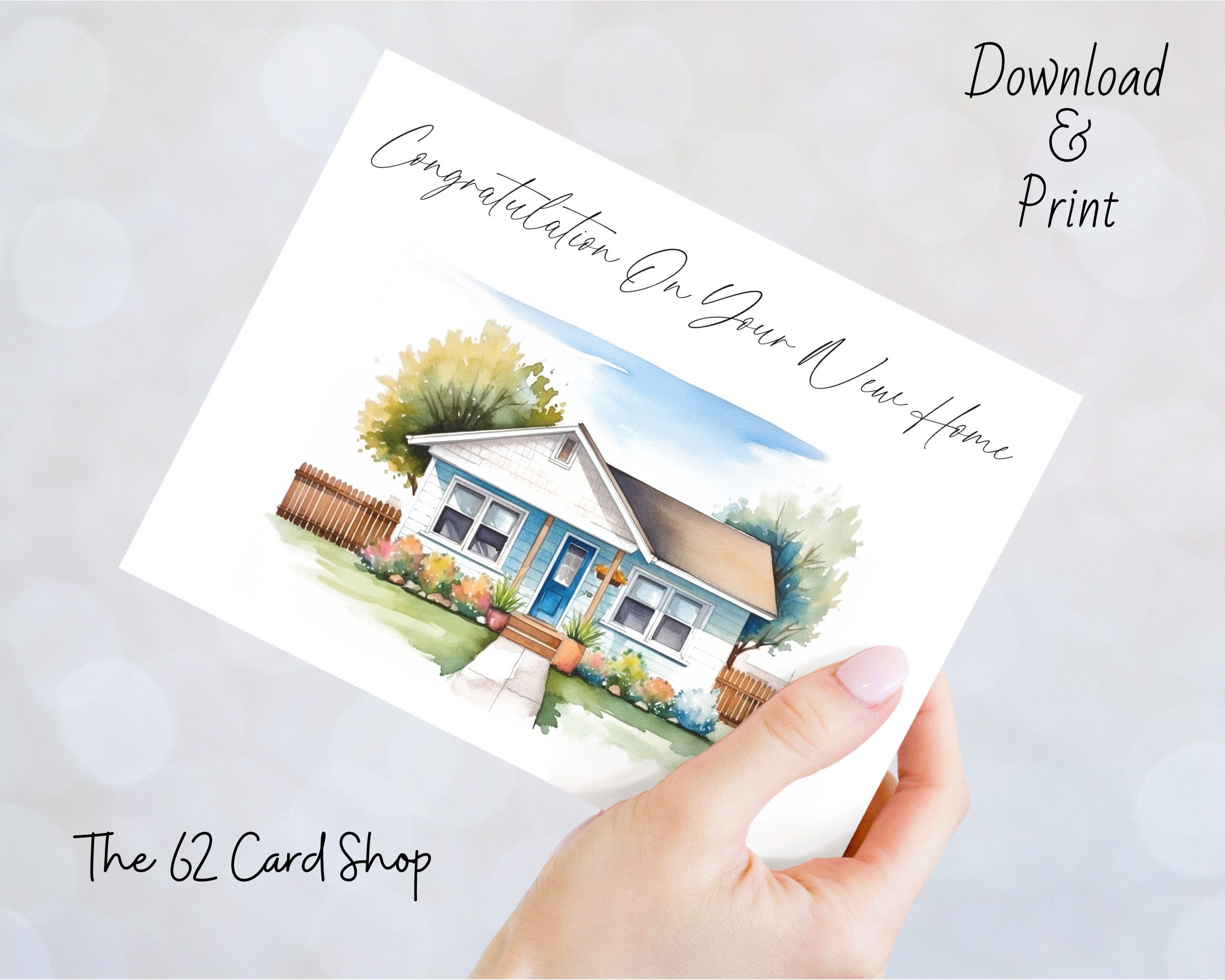 New Home Congratulations Card, Printable New House Card, Housewarming ...