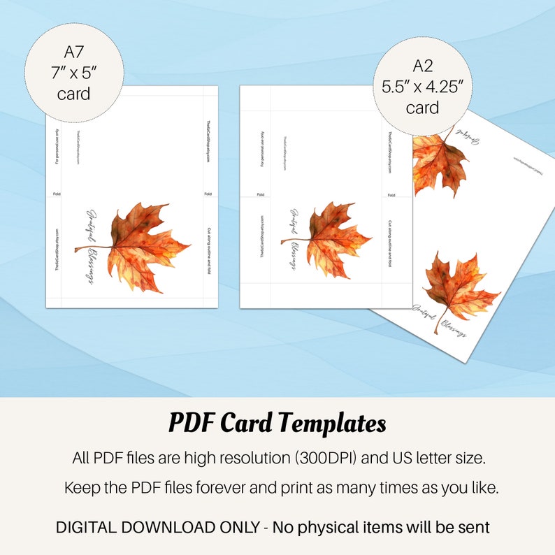 Printable Happy Thanksgiving Greeting Card, Celebrate Fall Autumn ...