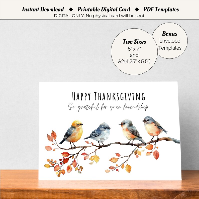 Printable Happy Thanksgiving Greeting Card, Celebrate Fall Autumn ...