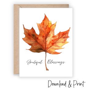Printable Happy Thanksgiving Greeting Card, Celebrate Fall Autumn ...